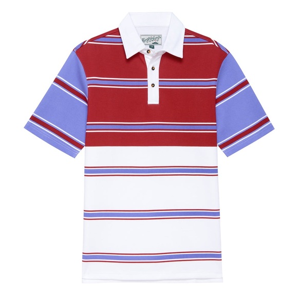 Bogey Boys | Shirts | New Bogey Boys Triple Strip Polo Shirt Purple Red ...